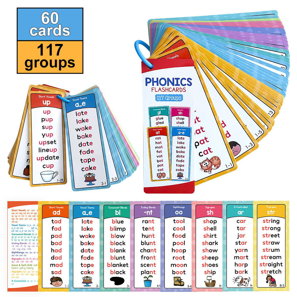 English Phonics Learning Cards – Interactive Spelling Rules Flash Cards ...