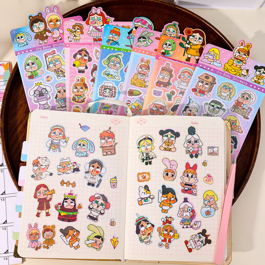 9 Sheets/ Set Self Adhesive Cry Baby Stickers - Cartoon Anime Dolls ...
