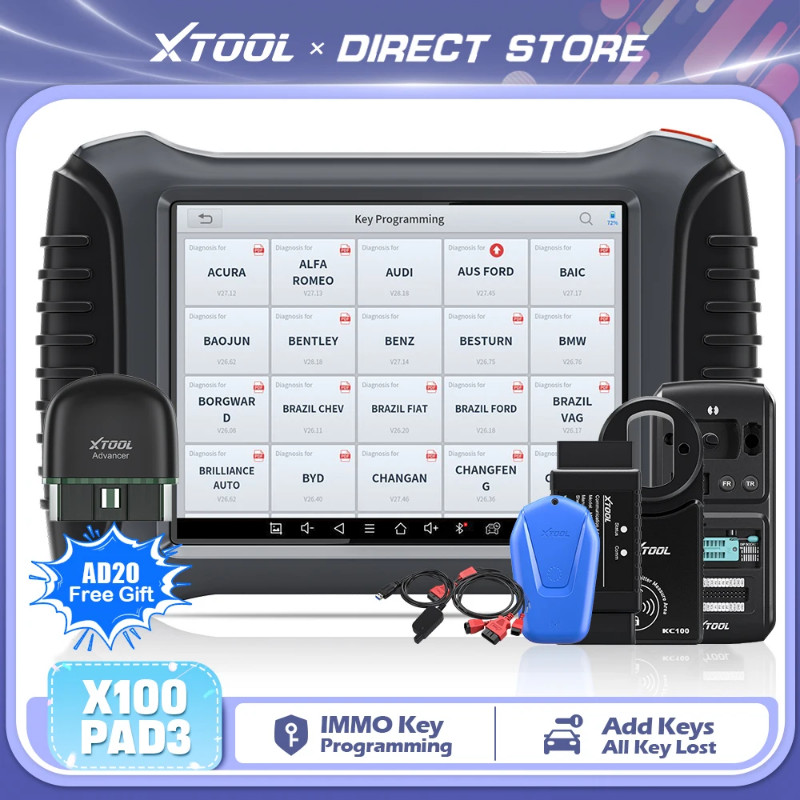 XTOOL X100 PAD3 Elite IMMO Key Programming Tools with KC100 Full System ...