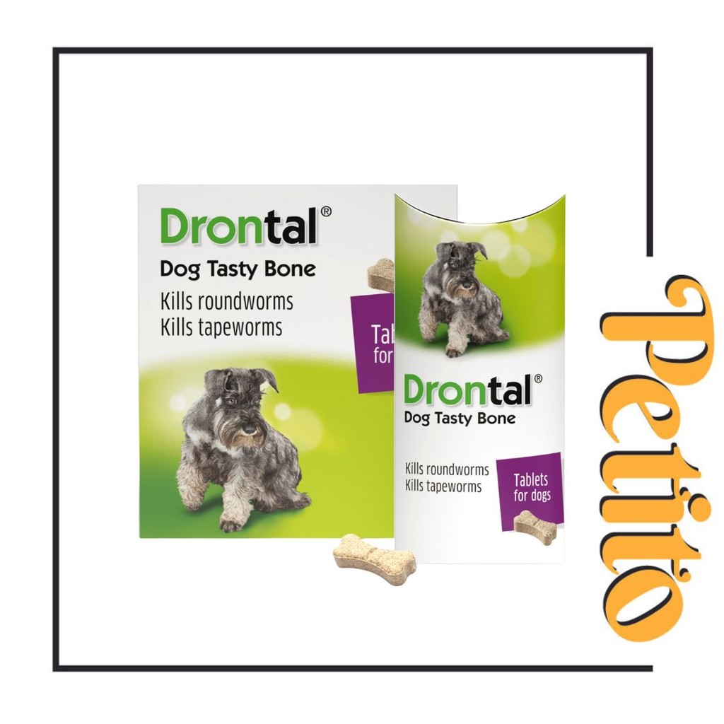 Elanco Drontal Dog Tasty Bone Tablets Deworm Tablet (1 tablet) | Shopee ...