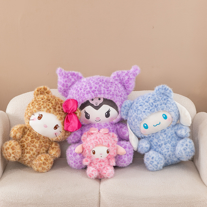 Leopard Cozy Print Plush Dolls With Sanrio Characters Including My ...