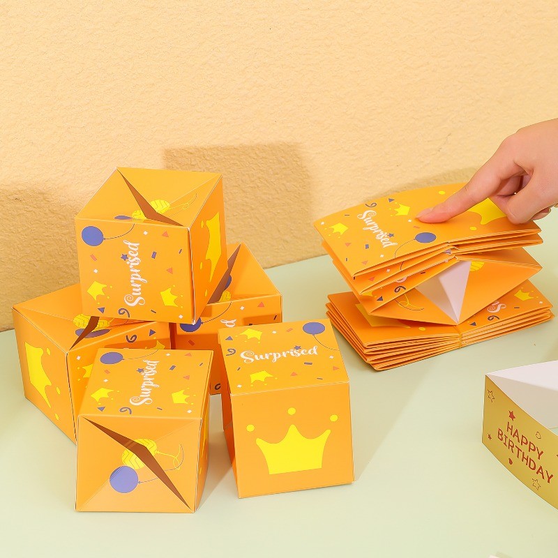 8Pcs/Set Birthday Surprise Pop-up Gift Box DIY Folding Red Envelope ...