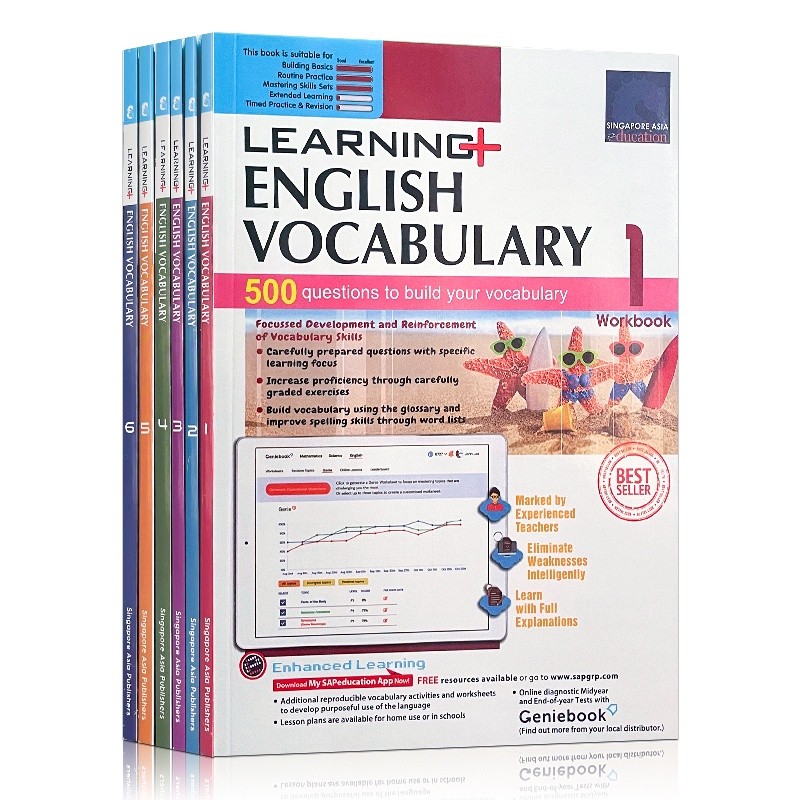 6Books SAP Learning Vocabulary 1-6 Education English Words Workbook ...
