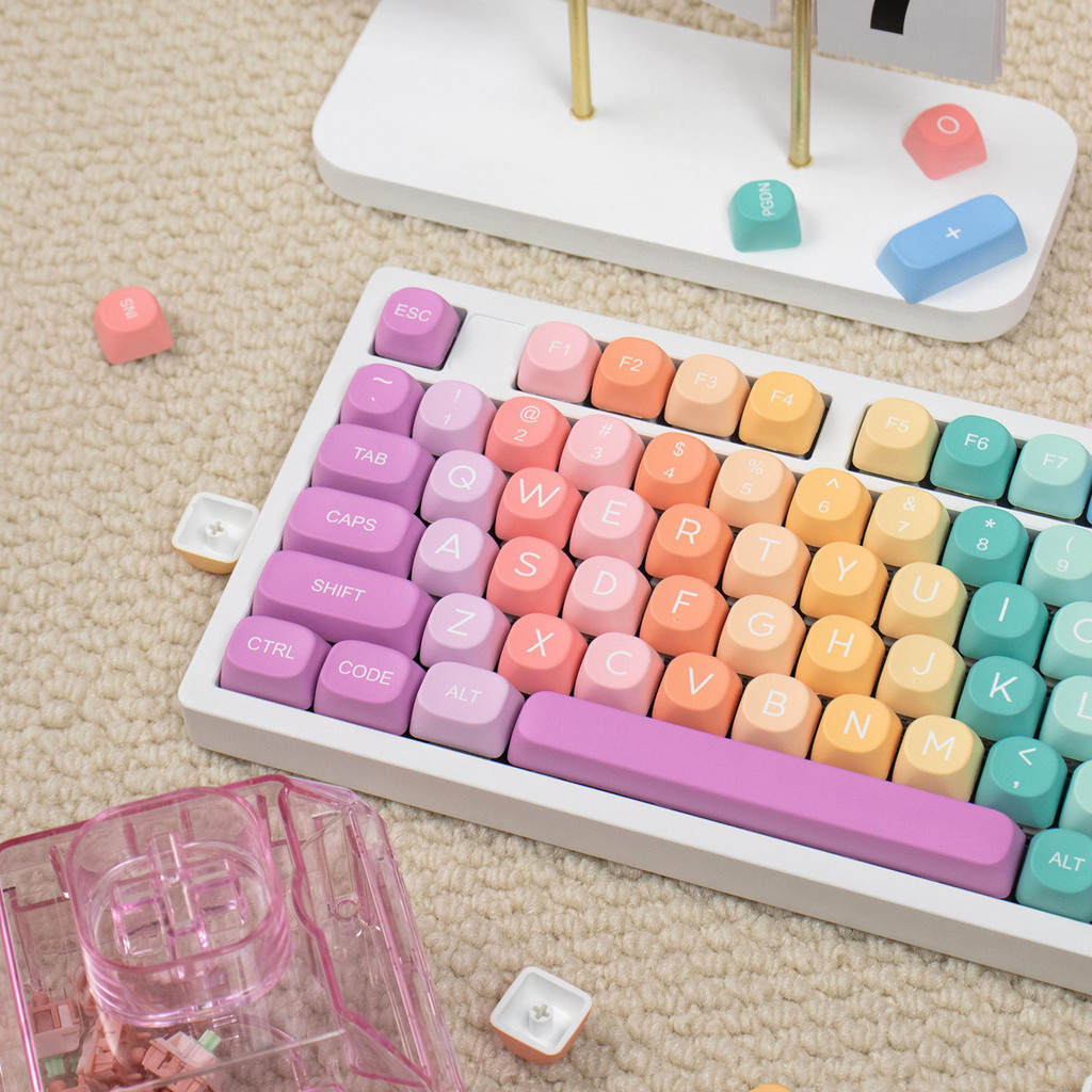 Rainbow MOA Profile Keycaps 126 Keys Cute Candy colorful PBT Keycap set ...