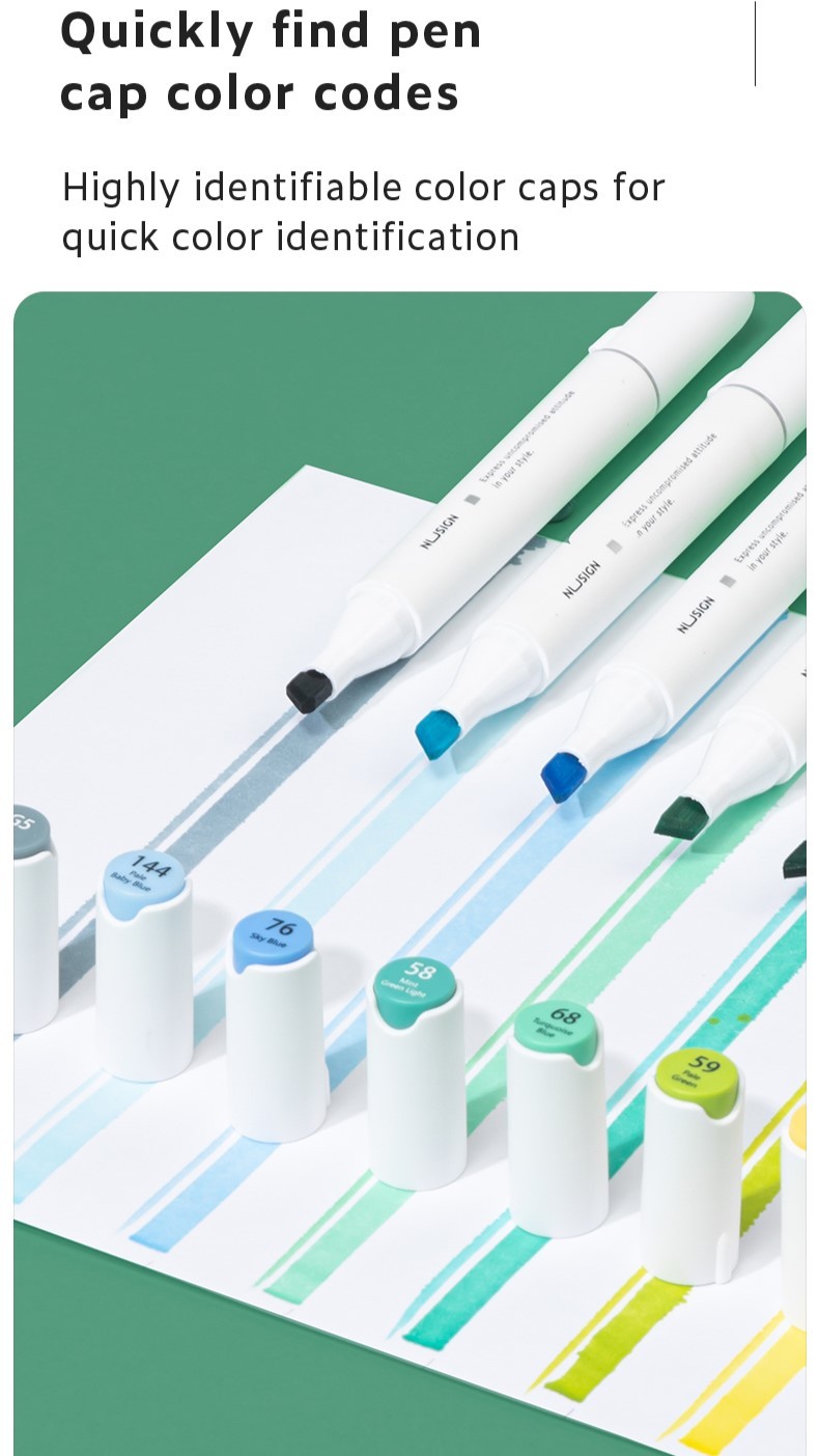Deli Nusign Alcohol Marker Pen Twin Tip Painting Anime Landscape Colour ...