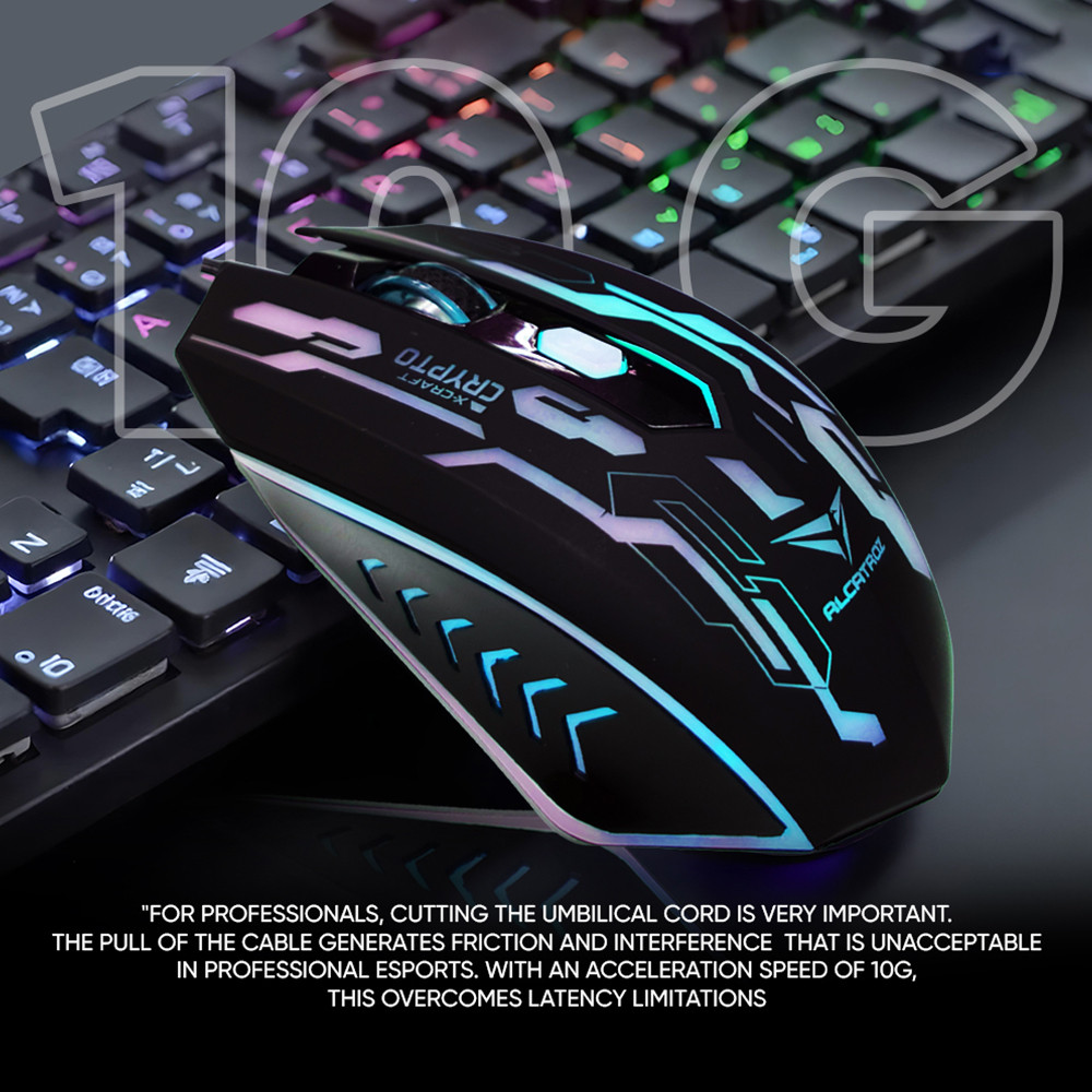 Alcatroz X Craft 2400 CPI High Definition Gaming Mouse 7 Colour Light ...
