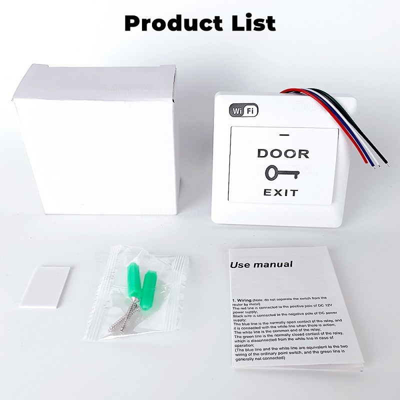 Tuya WIFI RF433 Door Exit Button Switch Smart Access Control WIFI Door Control Switch RF433 ...