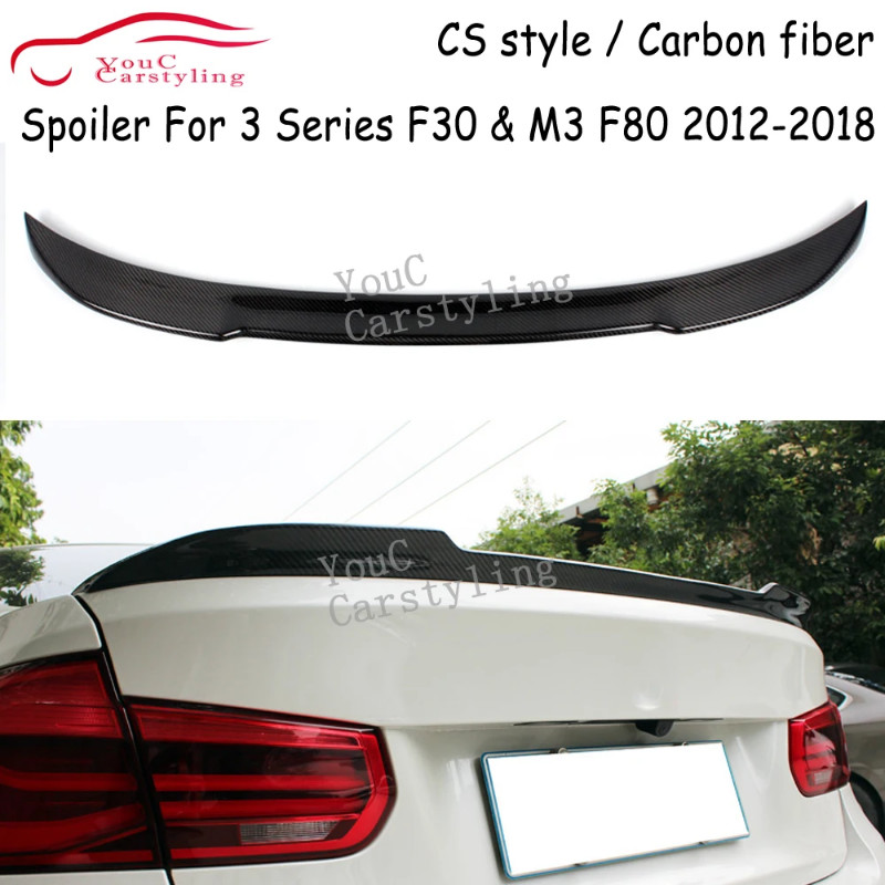 F30 CS Style Carbon Fiber Rear Spoiler Wing For BMW 3 Series F30 & M3 ...