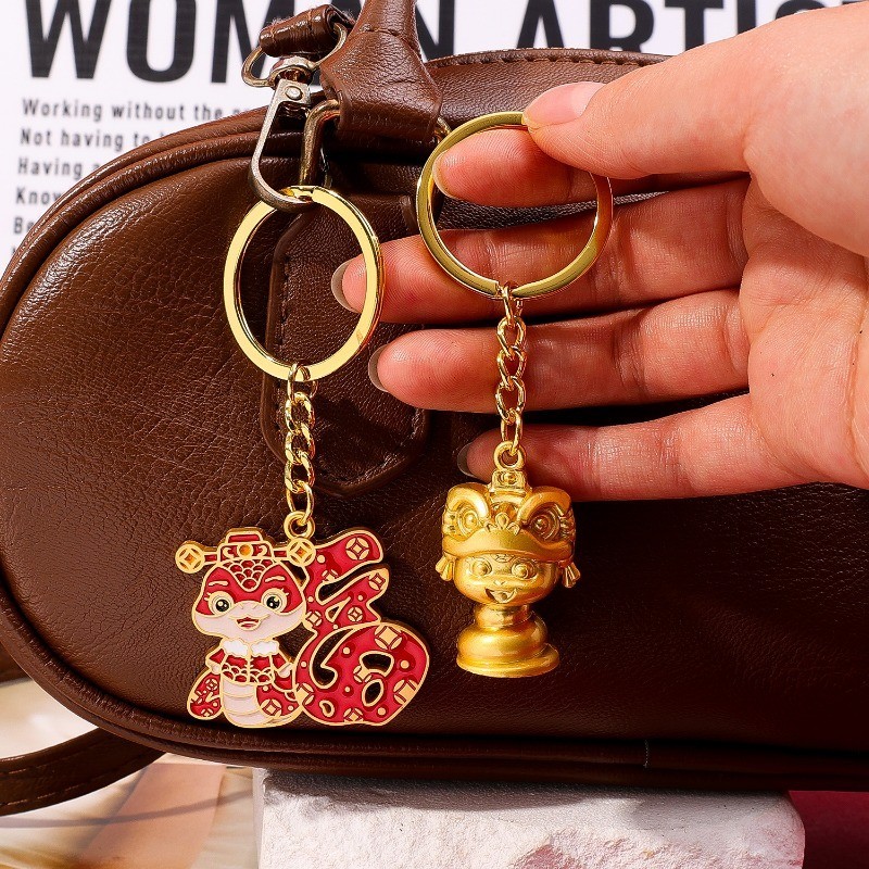 2025 Year of Chinese Zodiac Snake Lucky Pendant Keychain Bag Charms ...
