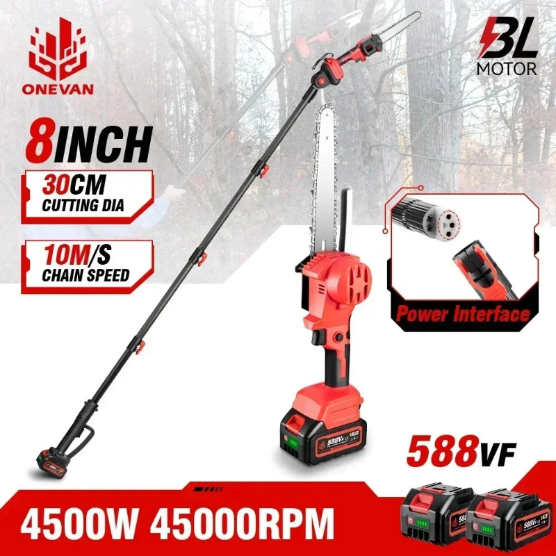 2.25m Cordless Electric High Branch Saw Telescoping Chainsaw Pruner ...
