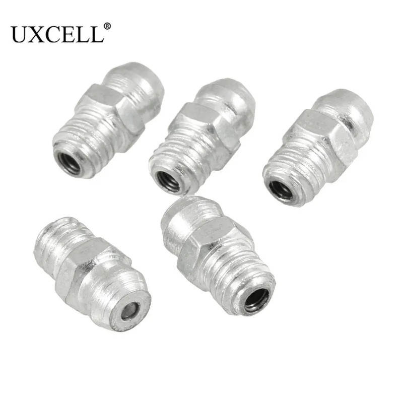 Uxcell M6x1 Male Thread Straight Metal Grease Nipple Zerk Nozzle 45 90 ...