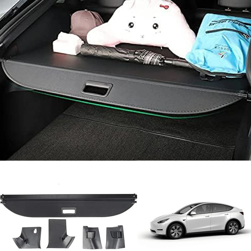 Fit for Tesla Model Y 2020 2021 2022 2023 Black Rear Cargo Cover Trunk ...