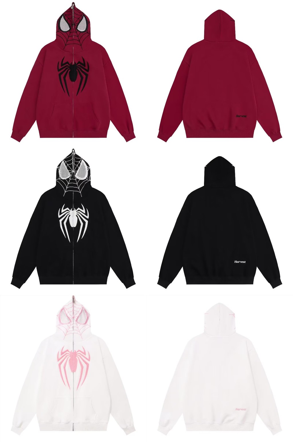 Single Piece Street Spider Cardigan Hooded Different Couple Wear Zipper ...