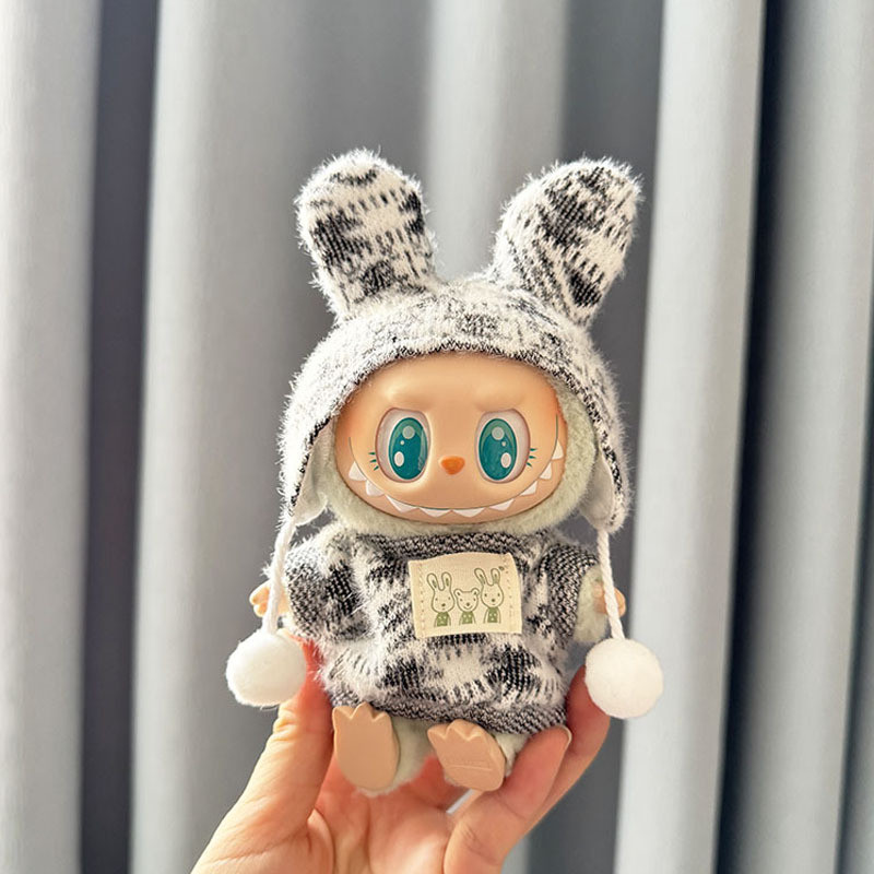 17cm Labubu Clothes Labubu Doll Sitting Party Jacquard Shirt Two-Piece ...