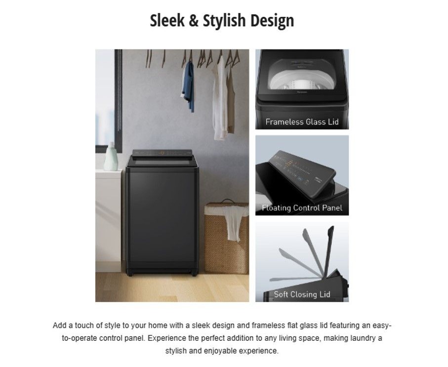 CAN SETUP PANASONIC NA-FD145V3BT 14.5KG STAINMASTER+ WATER BAZOOKA TD ...