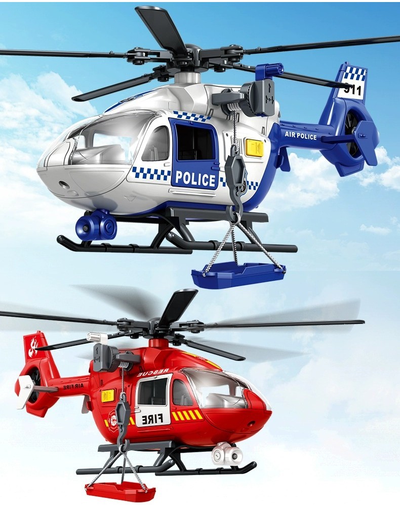 Children Large Helicopter Toy Propeller Fire Rescue Airplane Model ...