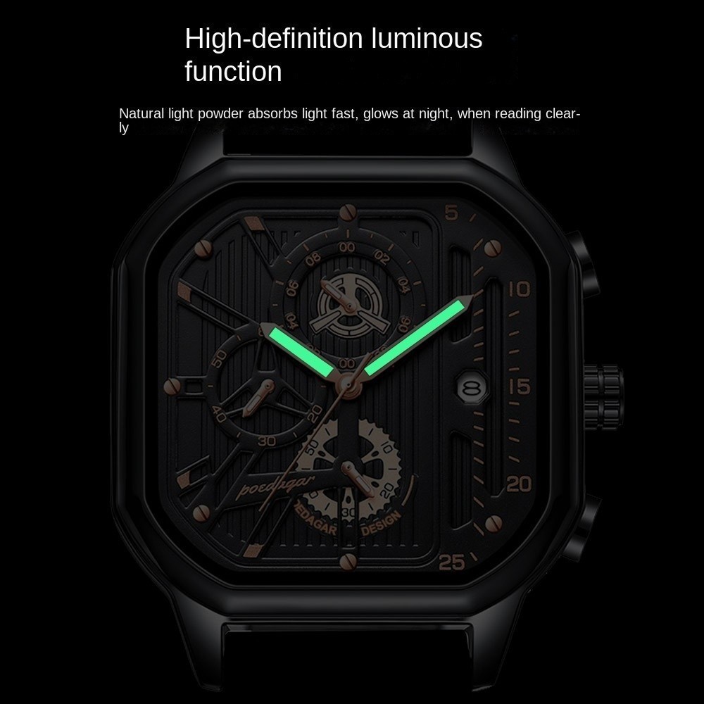 Poedagar Fashion New Luminous Multifunctional Watch Male Battery ...