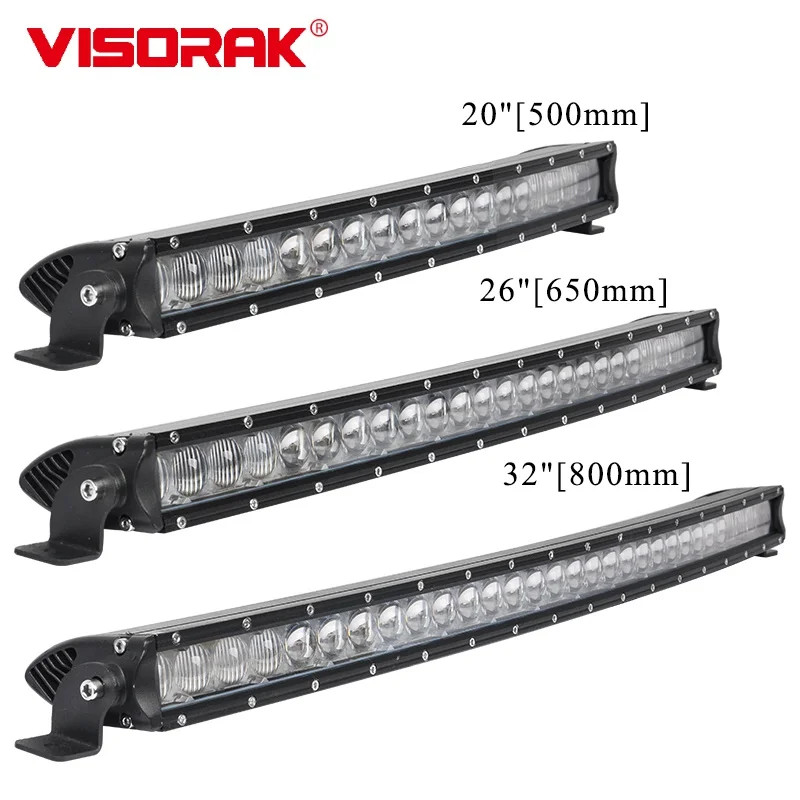 Curved Slim LED Roof Work Light Bar 4D Lens Spot Flood IP68 For Car 4x4 ...