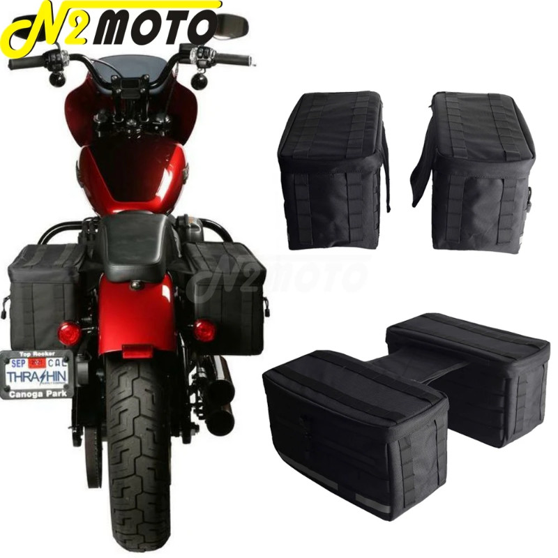 Saddlebags Side Tool Luggage Saddle Storage Bags For Harley Dyna ...