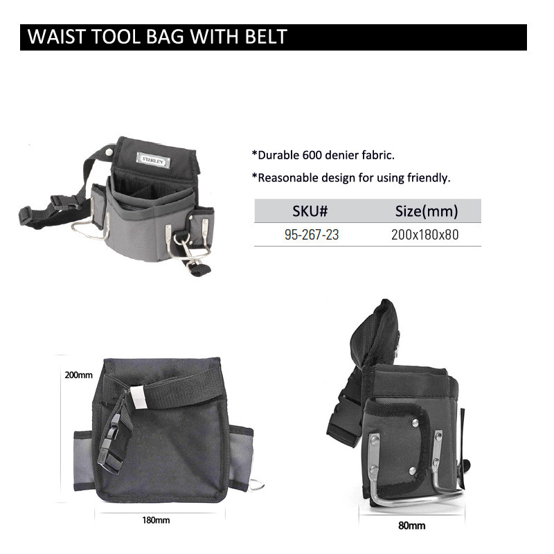 Stanley Carpenters Tool Waist Bag Storage Hammer Holder Bags Work ...