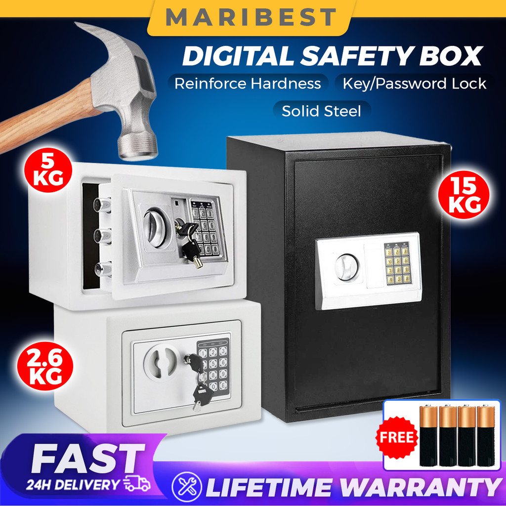 Digital Safety Box Money Metal Security Box Peti Besi Simpanan Keselamatan Money Box With Lock ...