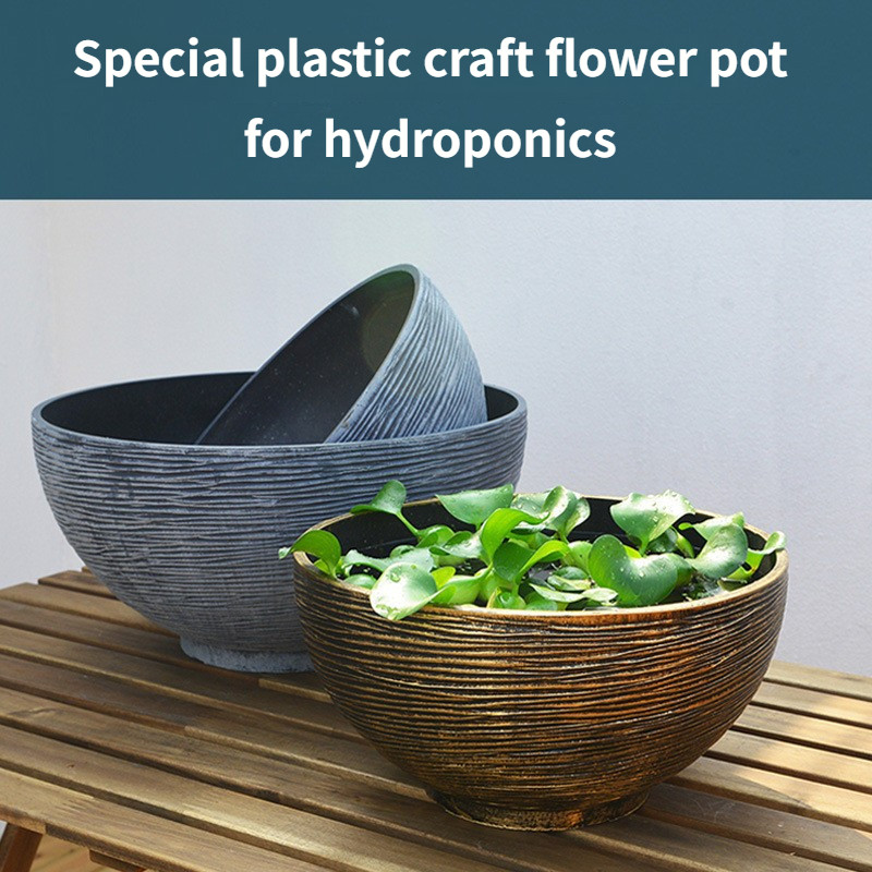 Plastic Imitation Stone Extra Large Bowl Lotus Pot Non-porous Water ...