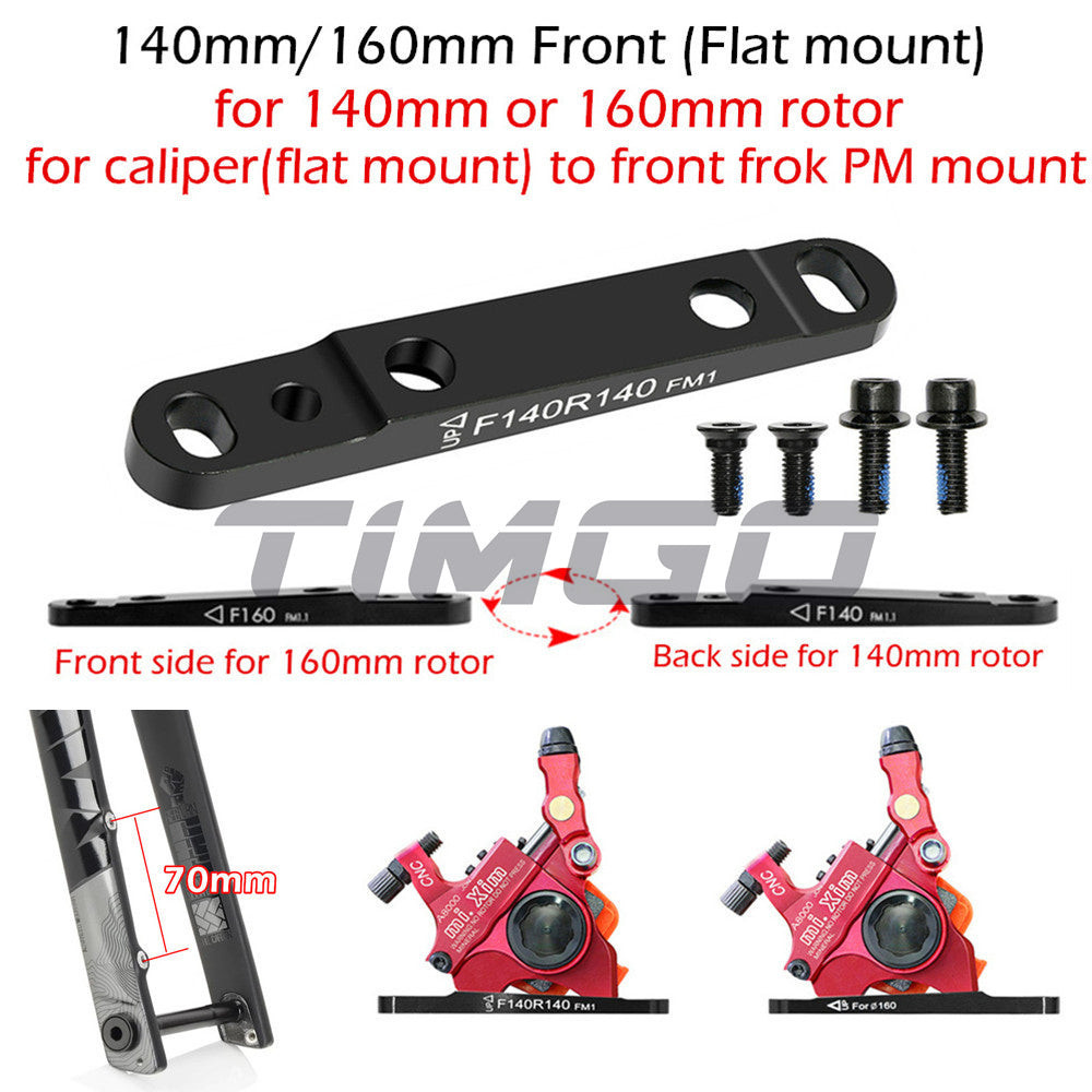Road Bike Adaptor 140/160mm Hydraulic Mechanical Disc Rotor Adapter Flat Mount Front/Rear Brake ...