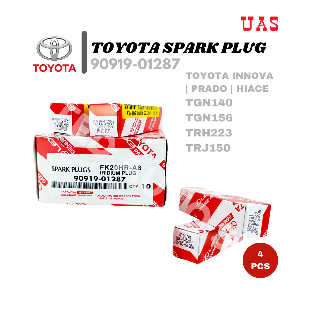 TOYOTA Spark Plug 90919-01287 (4pcs) Applicable for INNOVA | FORTUNER ...