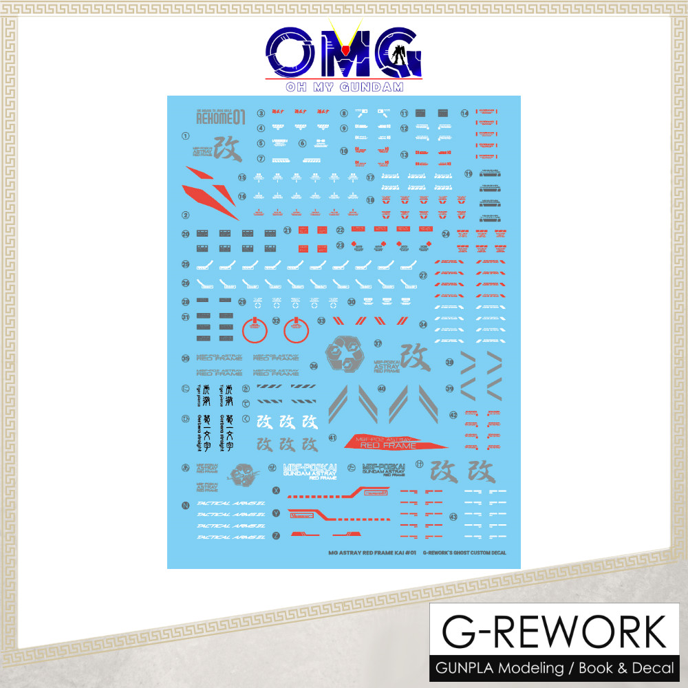G-Rework MG Astray Red Frame Kai Water Decal CD-M130 G Rework MG Astray ...
