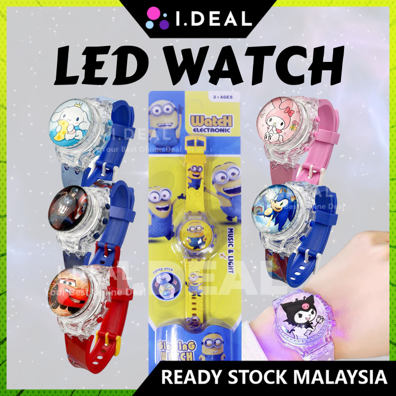 IDEAL Electronic Watches Rotating Flip Cap Cartoon Anime Toys Music LED ...