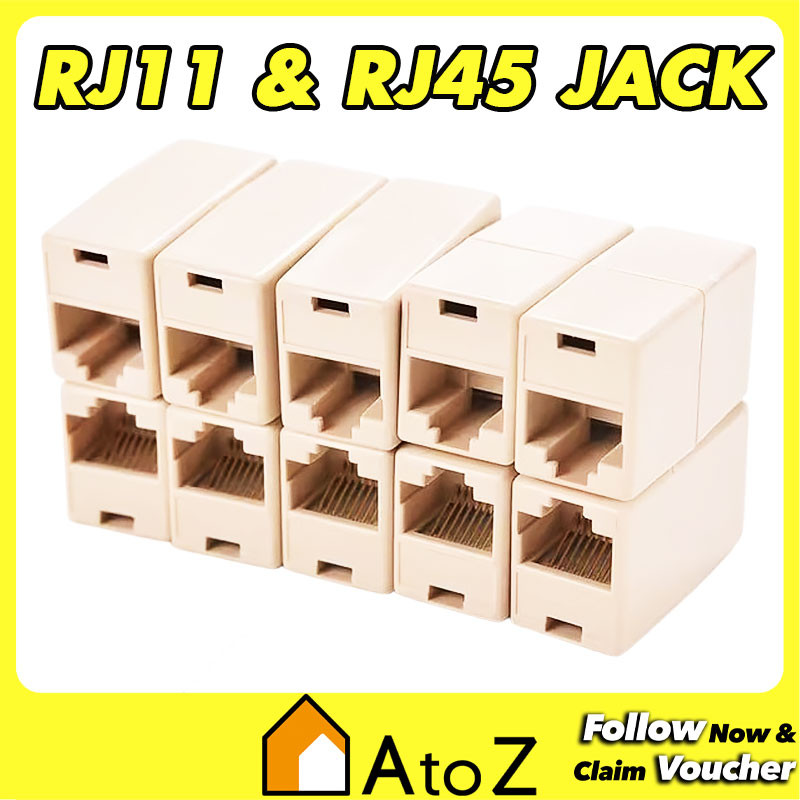 RJ11 RJ45 Female To Female Socket Telephone Jack Network Internet Jack ...