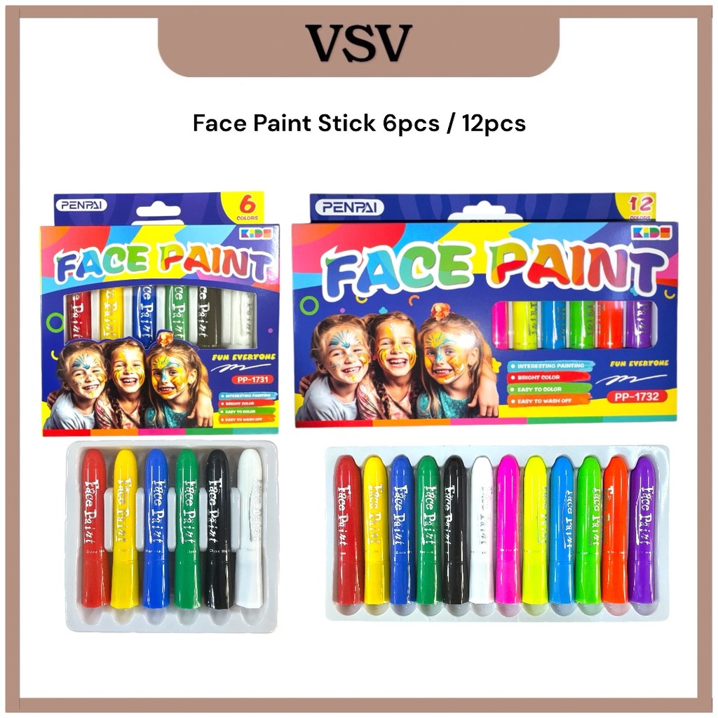 【READY STOCK】Glow in The Black Light Body Crayon Face Paint Fluorescent ...