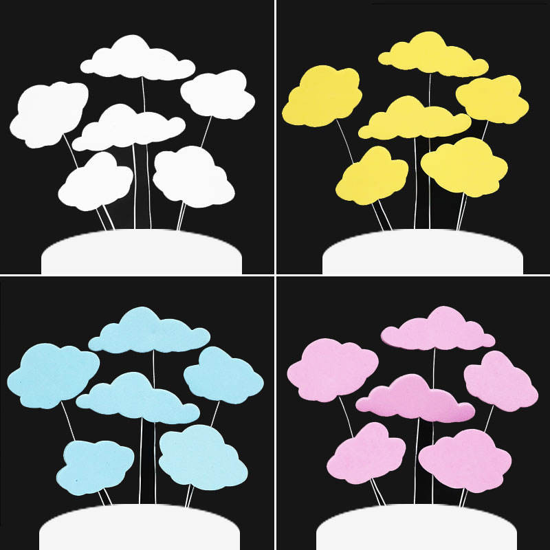 Sponge Cloud Imitation Fondant Cake Decoration Plug-In Card Creative ...