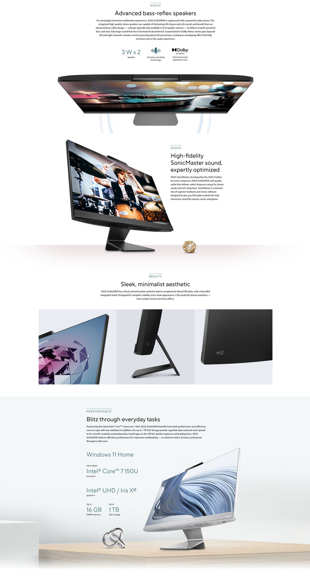 ASUS VIVO AIO A3402WV-AKBPC098WS (Intel Core i3-1315U/8GB RAM/512GB SSD ...
