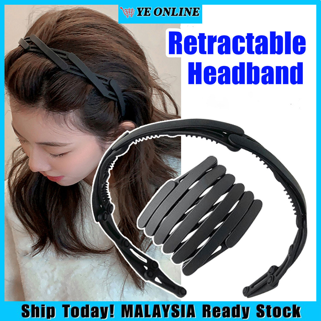 Folding Headband Anti-Slip Retractable Elegant Headband Fixed Hair ...