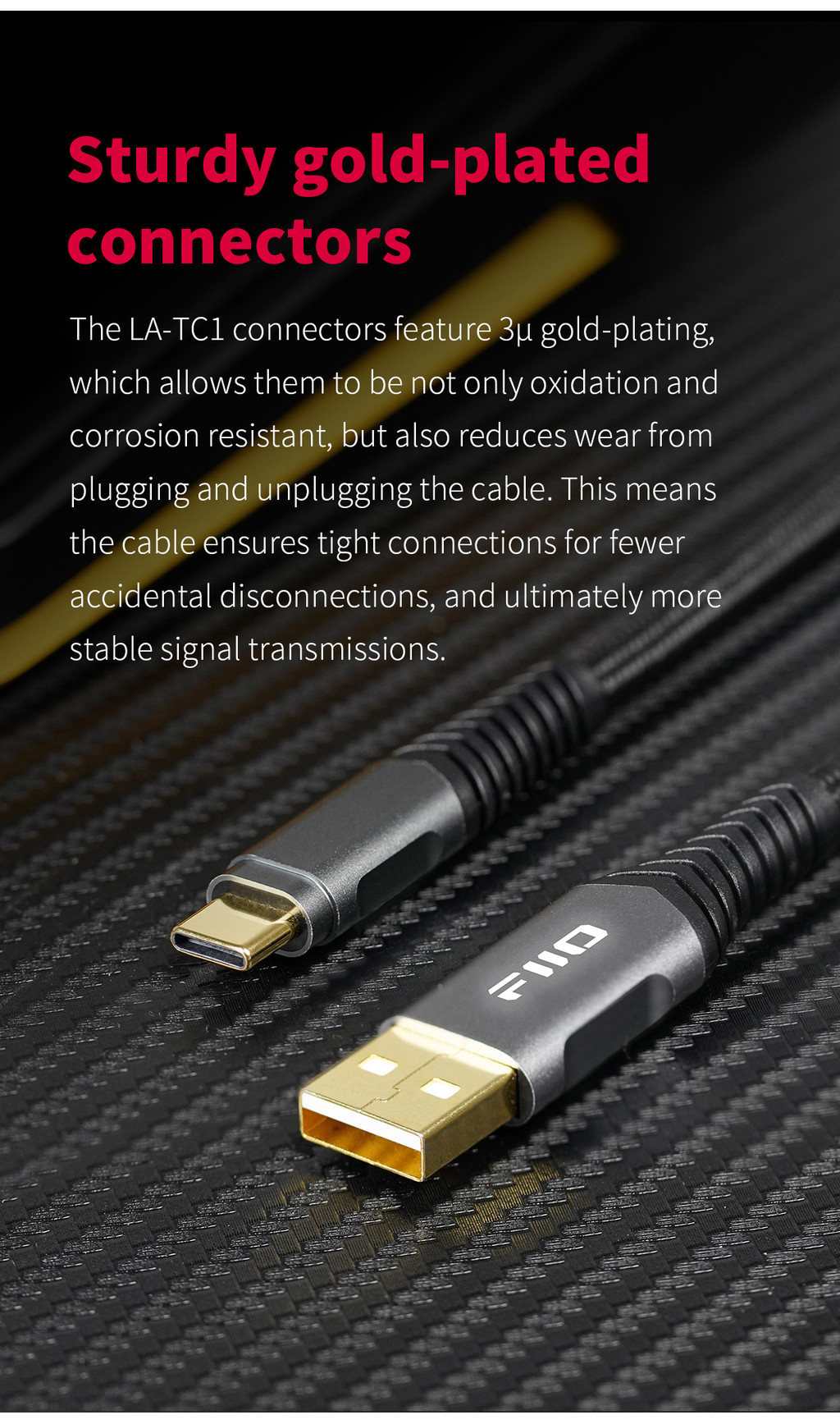 FiiO LA-TC1, USB Cable: Type-C Charging and Data Transfer High-Speed ...
