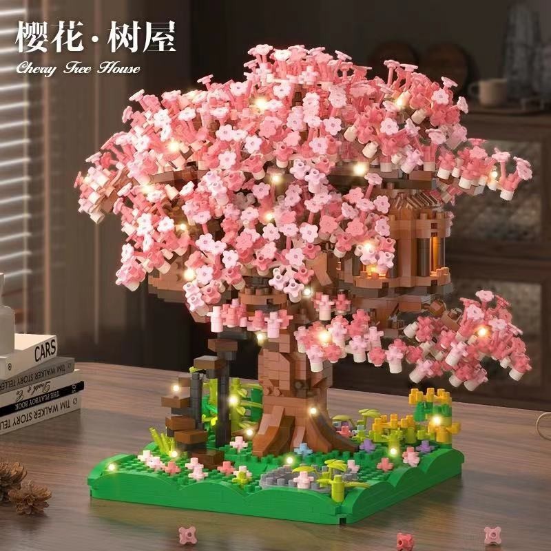 DCR Sakura Tree Building Block Cherry Blossom Tree House Assembled Toy ...