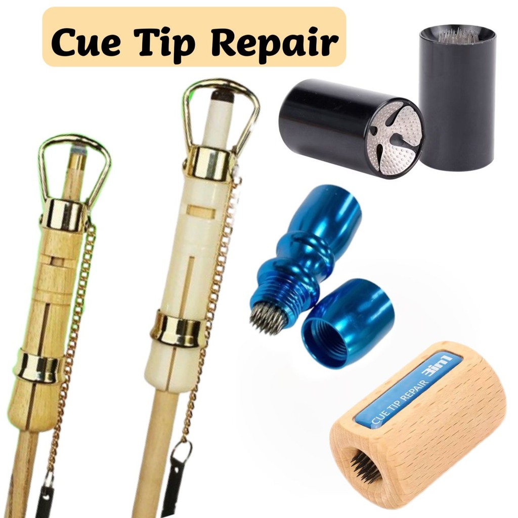 Wooden / White ABS Tip Clamp Repair Billiard Pool Snooker Trimmer Cue ...