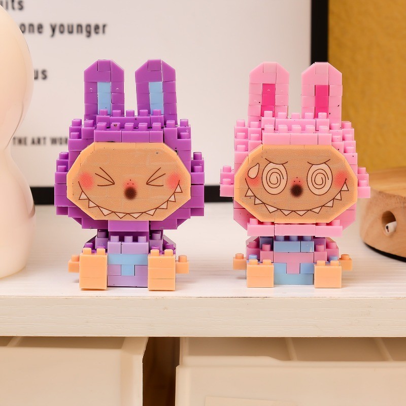 Building Blocks Art Toy - Cartoon Labubu Series Building Toy Bricks ...