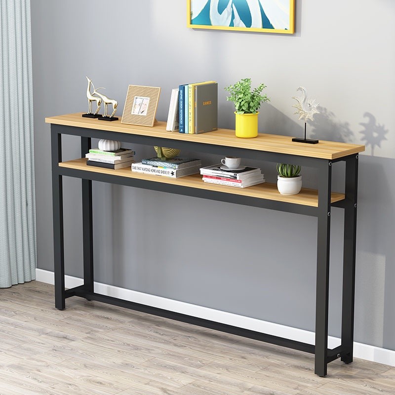 in stock Simple long table against the wall, rectangular narrow table ...