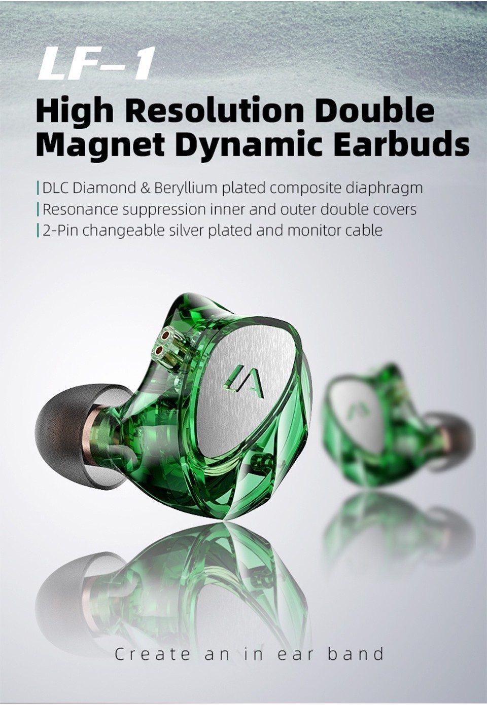 FAAEAL LF1 In-Ear Earphones HIFI 1DD Double Magnet Dynamic Earbuds ...