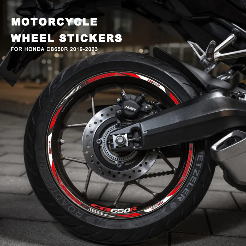 Motorcycle Wheel Sticker Waterproof Hub Decal Rim Stripe Tape 17 Inches ...