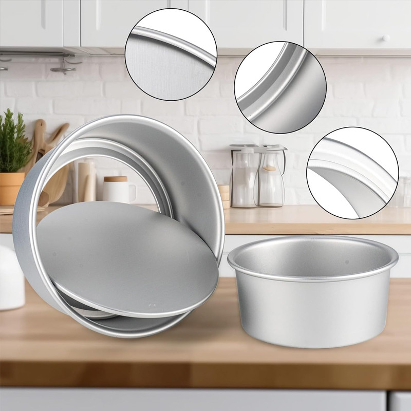 4/6/8 Inch Round Cake Mould with Removable Bottom Aluminum Alloy Loyang ...