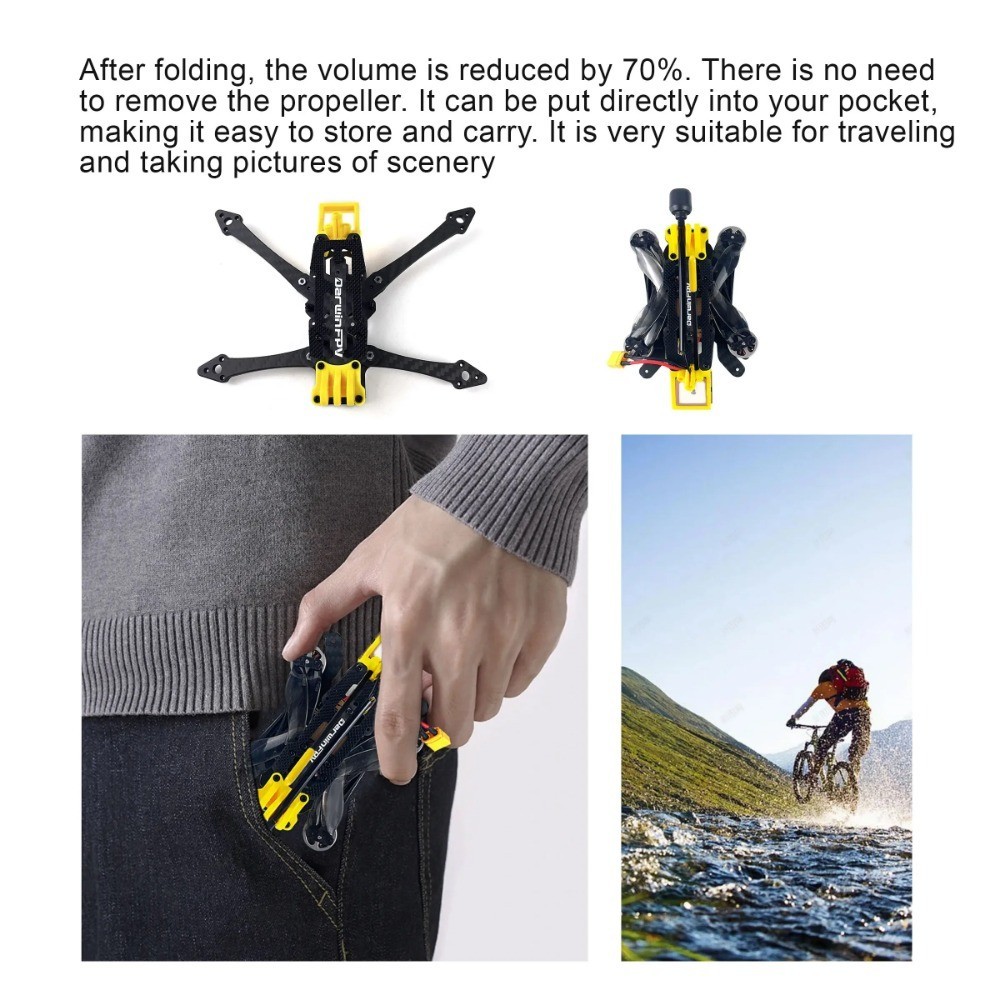 DarwinFPV FoldApe4 Frame 4 Inch Long Range Folding FPV Frames | Shopee ...