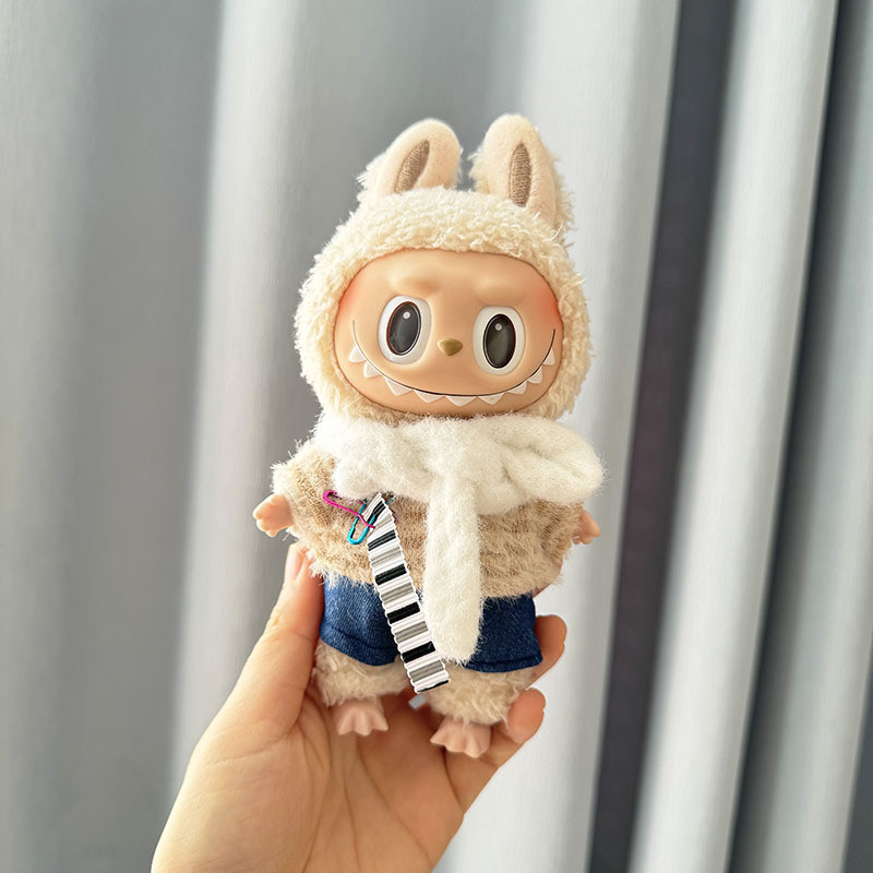 17Cm Labubu Caramel Doll clothes Christmas gifts for kids（Labubu Time ...