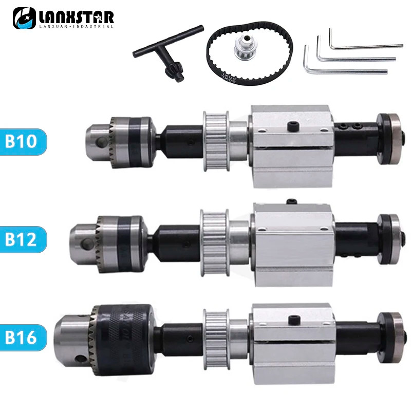 B10/B12/B16 Drill Chuck Set No Power Spindle Assembly DIY Woodworking ...