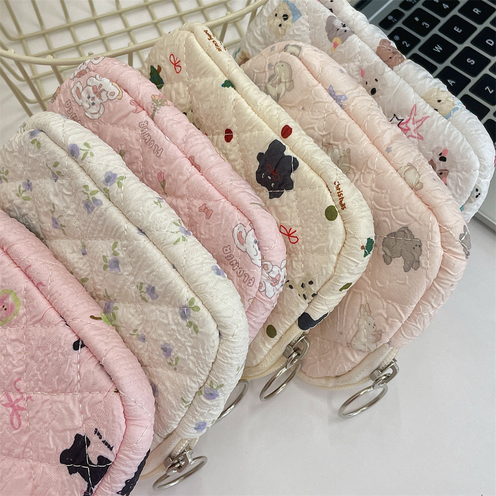 New Pink Quilted Coin Purse Cute Cartoon Card Holder Key Case ...