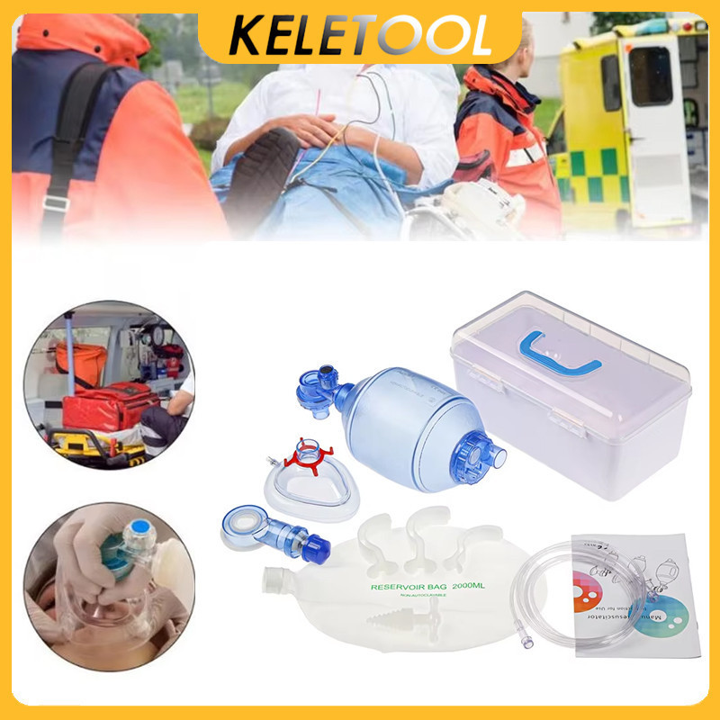 First aid kit manual resuscitator PVC Ambu bag oxygen tube first aid ...