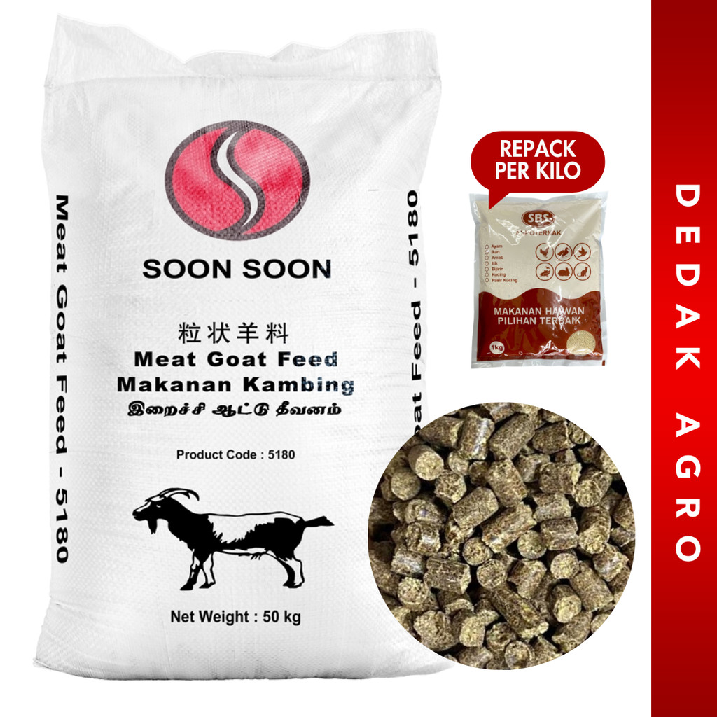 [15KG] [REPACK] [5180] DEDAK KAMBING | SOON SOON | GOAT PELLET | PELET ...