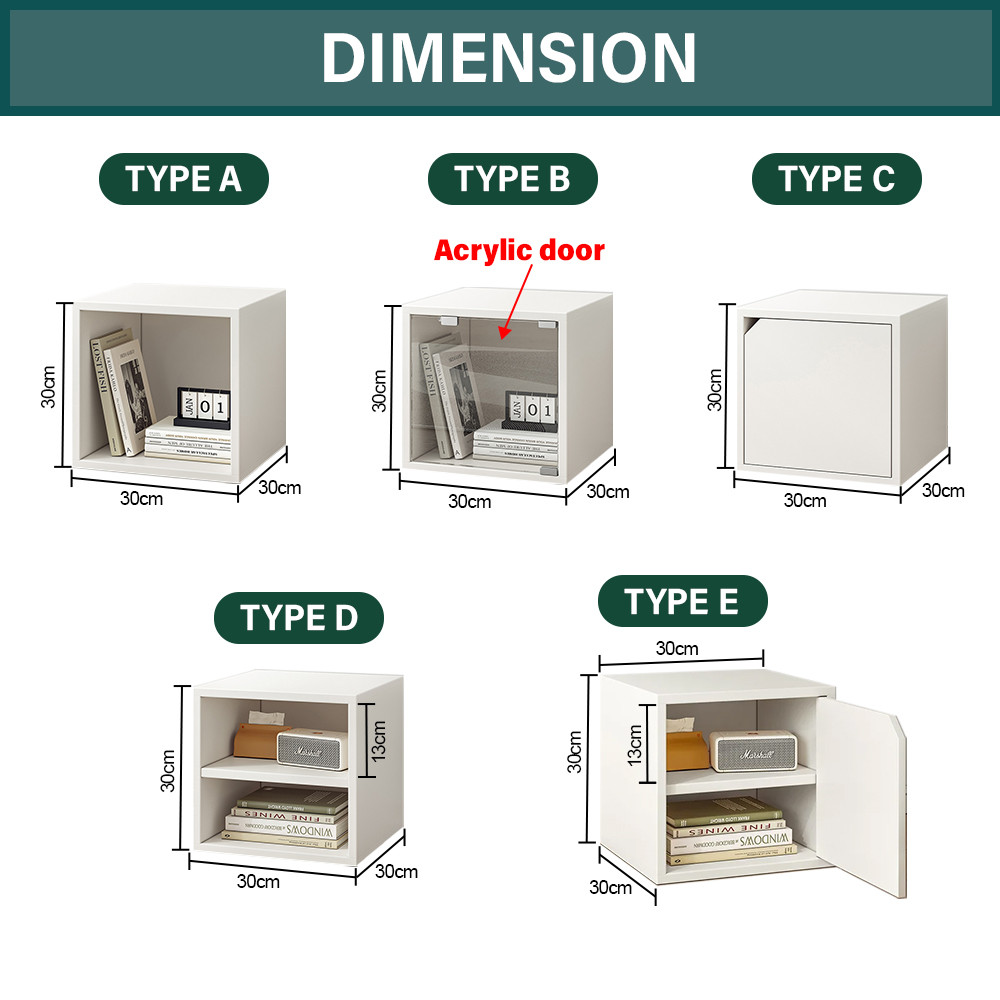 [1PC] Encora Wooden Stackable Cube Storage Rack Storage Oragnizer ...